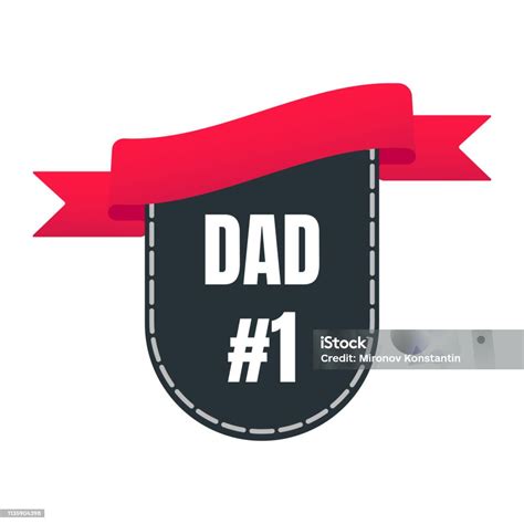 아빠 1 텍스트와 리본 벡터 일러스트 레이 션 평면 스타일 디자인 흰색 배경 웹 배너 요소에 고립 된 수상 가족에 대한 스톡 벡터 아트 및 기타 이미지 Istock