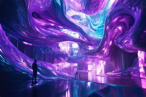 A Dynamic 3d Abstract Background Displaying A Mesmerizing Cascade Of Iridescent Fluid Like Neon