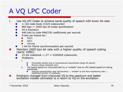 Digital Systems Hardware Organization And Design Speech Coding Ppt