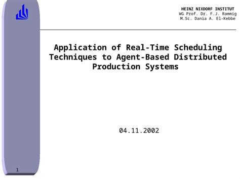 ppt application of real time scheduling techniques to agent based