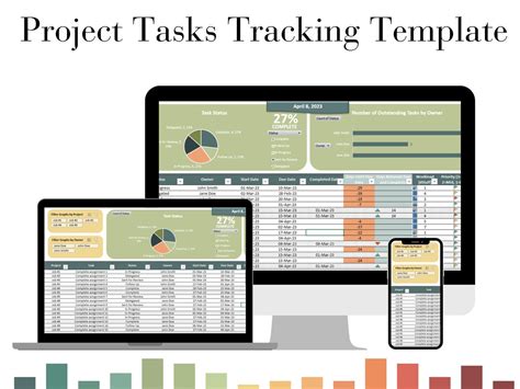 Project Task Tracking Excel Template Etsy