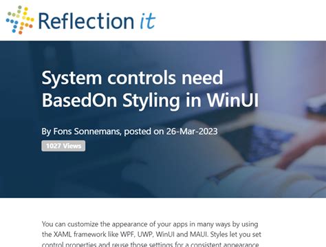System Controls Need Basedon Styling In Winui Reflection It