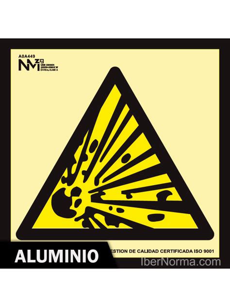 Señal Aluminio Riesgo De Explosión Sólo Pictograma Nmz Normaluz