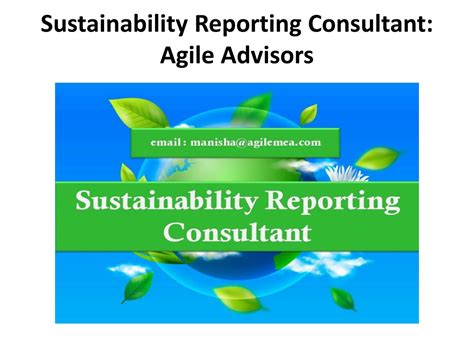Ppt Sustainability Reporting Consultant Agile Advisors Powerpoint