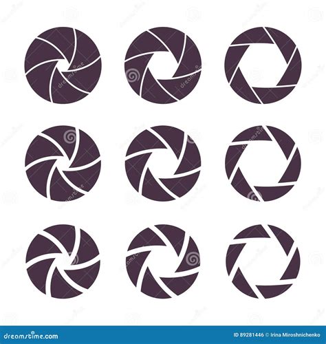 Camera Shutter Aperture Icons Stock Vector Illustration Of Equipment Pictogram 89281446