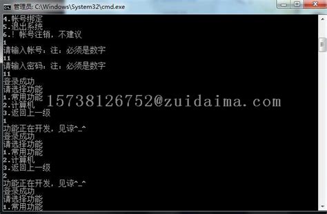 Java控制台登录程序 代码 最代码