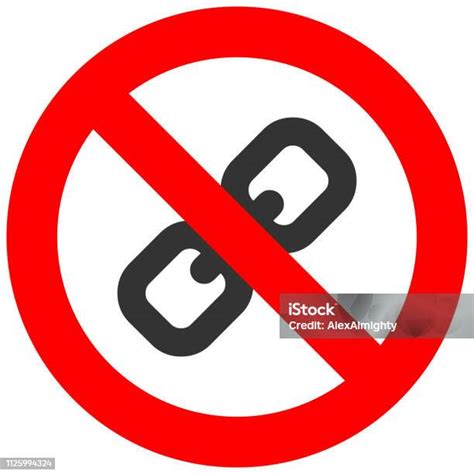 금지 기호 체인 아이콘이 흰색 배경에 고립 체인을 사용 하 여 벡터 일러스트 레이 션을 금지 됩니다 체인 이미지를 수 없습니다