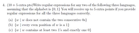 4 10 5 extra pts write regular expressions for