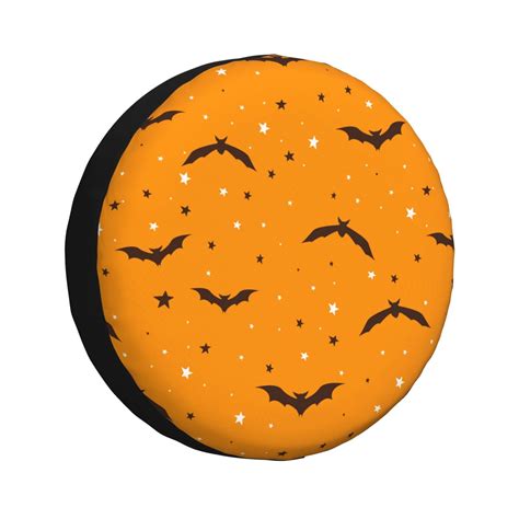 Douzhe Waterproof Spare Tire Cover Halloween Cute Bats Stars Prints