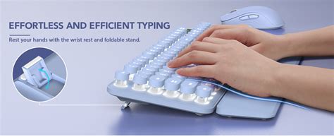 Wireless Keyboard And Mouse Backlit Typewriter Keyboard With Retro Round Keycaps