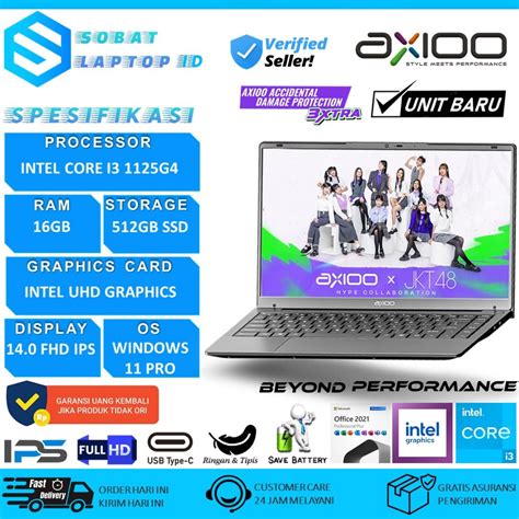 Jual Laptop Slim Axioo Hype Gen Intel Core I G Ram Gb Gb Ssd Fhd Ips Windows