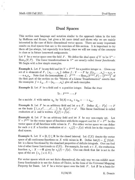 Dual Spaces Pdf
