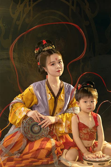 敦煌亲子 儿童款 盘子女人坊古装摄影