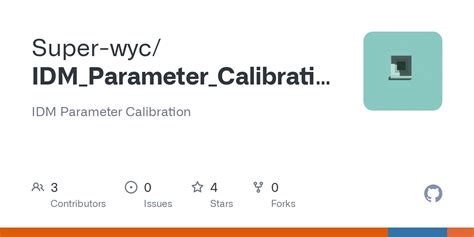 Github Super Wyc Idm Parameter Calibration Idm Parameter Calibration