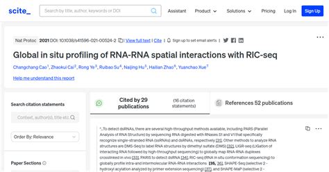 Global In Situ Profiling Of Rna Rna Spatial Interactions With Ric Seq