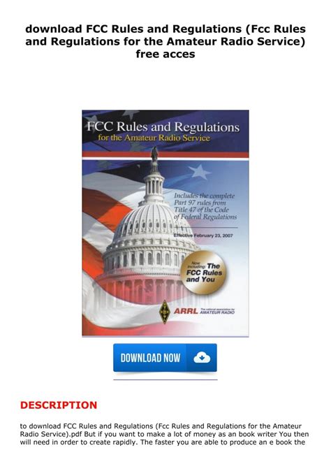 Download FCC Rules And Regulations Fcc Rules And Regulations For The Amateur Radio Service