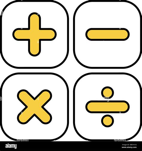 Simple Line Drawing Icon Of Arithmetic Quadratic Operations Vector Illustration Stock Vector