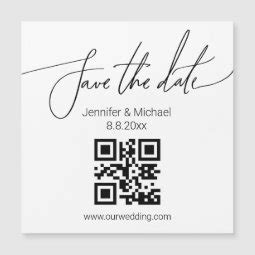 Save The Date Qr Code Simple Wedding Magnet Zazzle