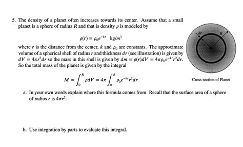 Solved 5 The Density Of A Planet Often Increases Towards Chegg Com