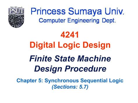 Ppt 4241 Digital Logic Design Finite State Machine Design Procedure Chapter 5 Synchronous