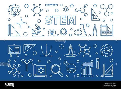 Set Of 2 Stem Vector Concept Outline Horizontal Banners Stock Vector Image And Art Alamy