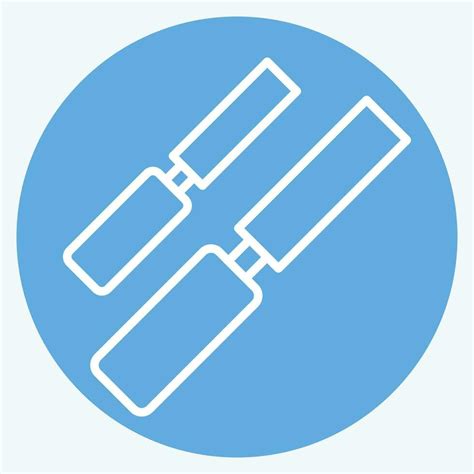 Icon Wood Chisel Related To Carpentry Symbol Blue Eyes Style Simple