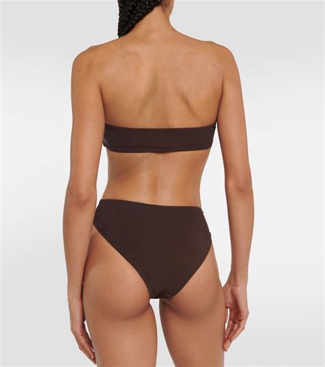 Ruched Bikini Bottoms In Brown Christopher Esber Mytheresa