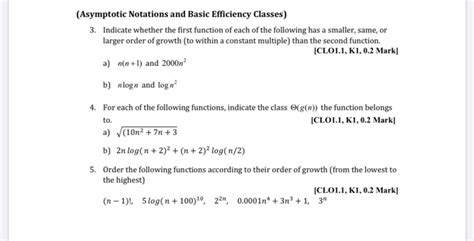 Solved Asymptotic Notations And Basic Efficiency Classes