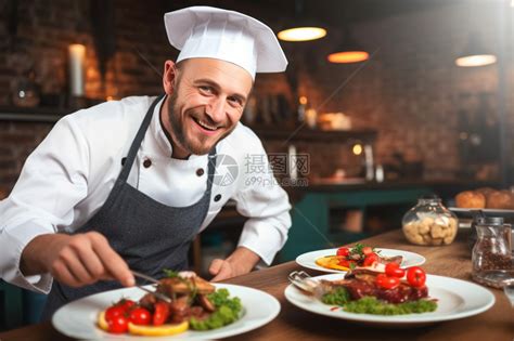 西餐厅的烹饪厨师高清图片下载 正版图片600356407 摄图网