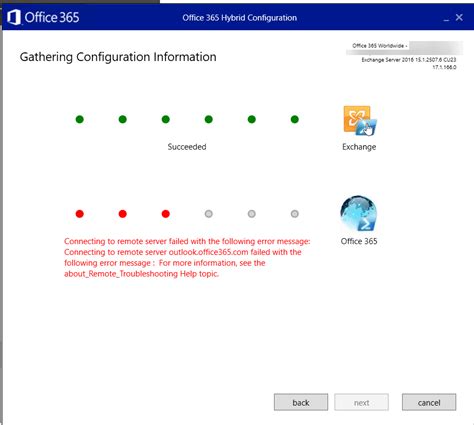 Hybrid Connection Wizard Fails Connecting To Remote Server Roffice365