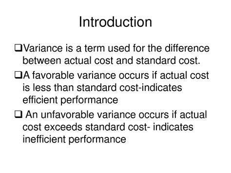 SOLUTION Techniques Of Variance Analysis Studypool