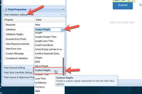 Custom Regular Expressions List Loorms Help Center