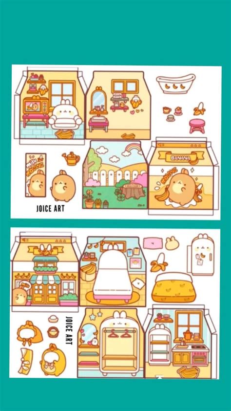 Molang Banana House Casas De Papel Ideas De Maceta Manualidades