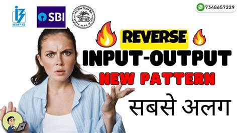 Reverse Input Output New Pattern🔥 Reasoning Youtube