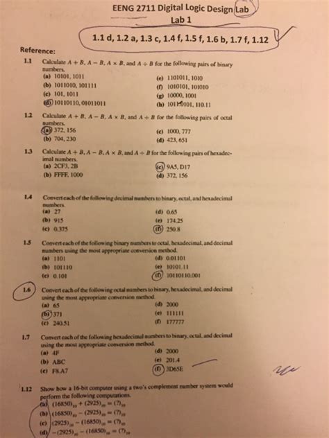 Solved Eeng 2711 Digital Logic Design Lab Lab 1 11 D 12