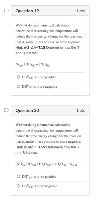 Solved Question 19 1 Pts Without Doing A Numerical