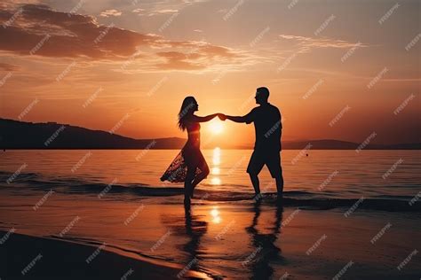 Premium Photo Couple Dancing At Sunset During Sea Romantic Vacation Together