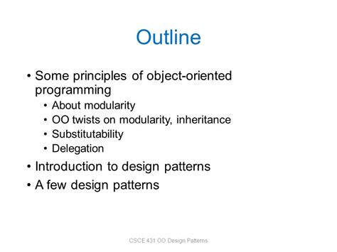Csce 431 Object Oriented Design Patterns Ppt Download