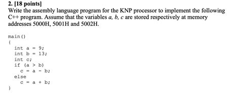 solved 2 [18 points write the assembly language program
