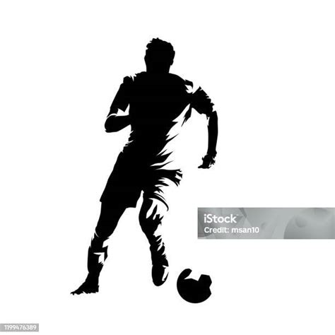 축구 선수 공 추상적 인 고립 벡터 실루엣으로 실행 축구 선수 잉크 드로잉 만화 스타일 실루엣에 대한 스톡 벡터 아트 및 기타 이미지 Istock