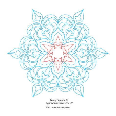 Pointy Hexagons Set Hexagonal Blocks E2e And P2ps Digital Quilting Designs — A Bit Orange