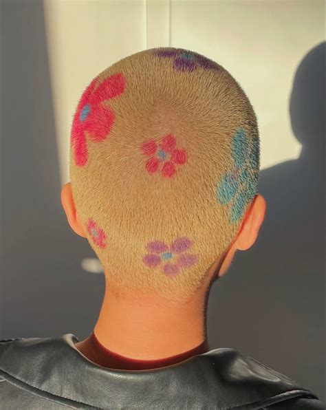 Flower Buzzcut Shaved Hair Designs Hair Designs Shaved Hair