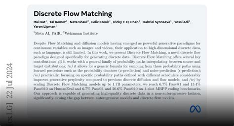 Paper Page Discrete Flow Matching