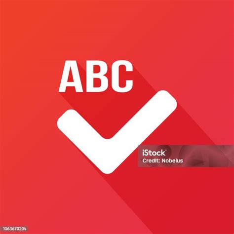 맞춤법 검사 아이콘입니다 평면 디자인 스타일 현대 그림입니다 붉은 색 바탕에 고립 편평한 긴 그림자 아이콘입니다 평면 디자인