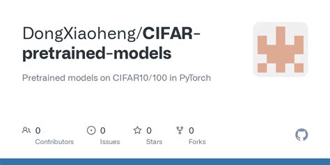 GitHub DongXiaoheng CIFAR Pretrained Models Pretrained Models On CIFAR In PyTorch