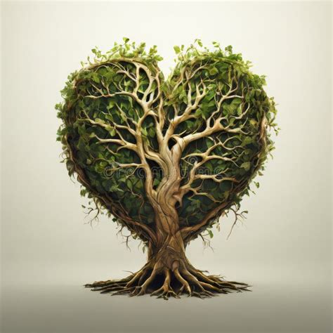 Heart Shaped Tree With Intertwined Branches And Lush Leaves Stock Photo Image Of Growth Roots