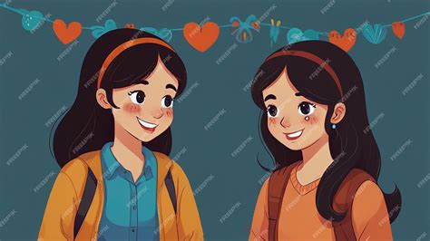 Friendship Day Cover Cartoon Illustration Banner Friendship Caertoon Background Wallpaper