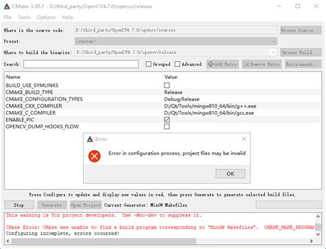 使用cmake工具mingw编译opencv报错人工智能 Csdn问答