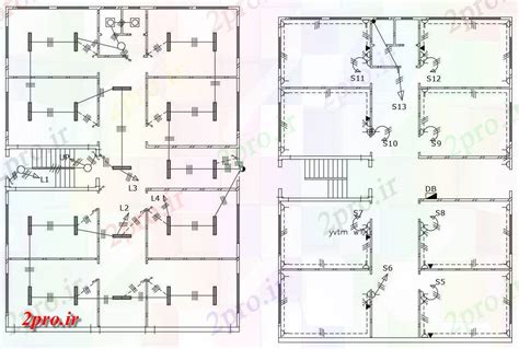 دانلود نقشه سیم کشی برق تجاری ، اداری ، دفتر کار کد29068