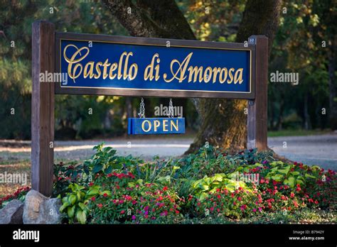 Sign To Castello Di Amarosa A Winery Housed In An Italian Castle